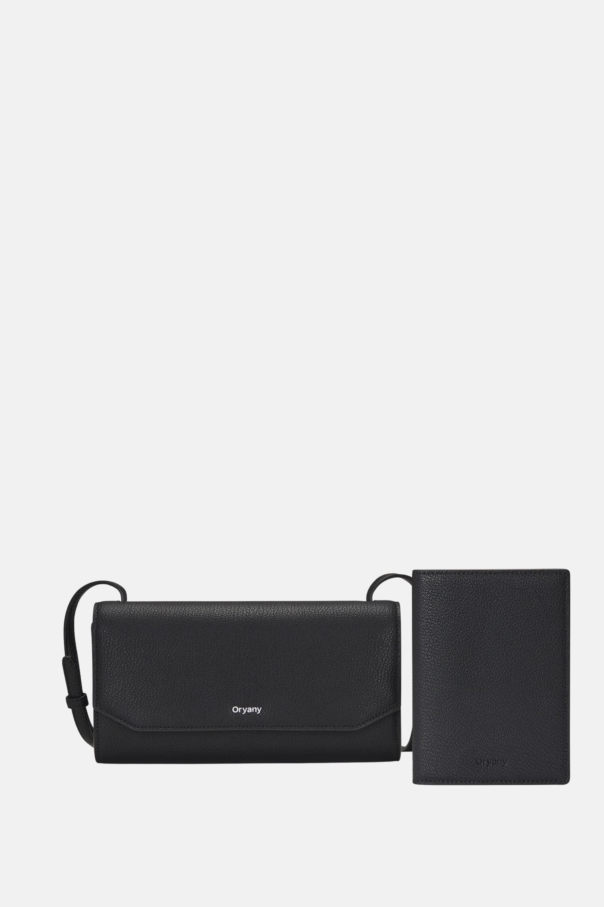 Oryany Mandy Travel Set - Black Leather Handbag